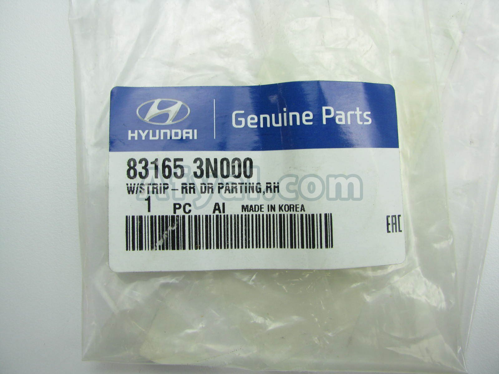 831653N000 | WEATHERSTRIP, BODY PANNEL Hyundai # 83165-3N000